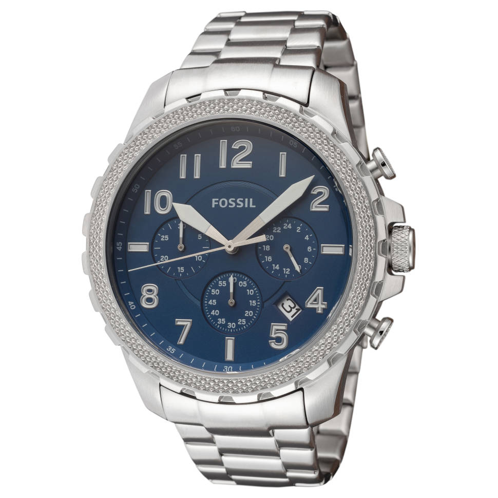 Fossil Bowman Chronograph Silver Stainless Steel Men's Watch FS5604 ...