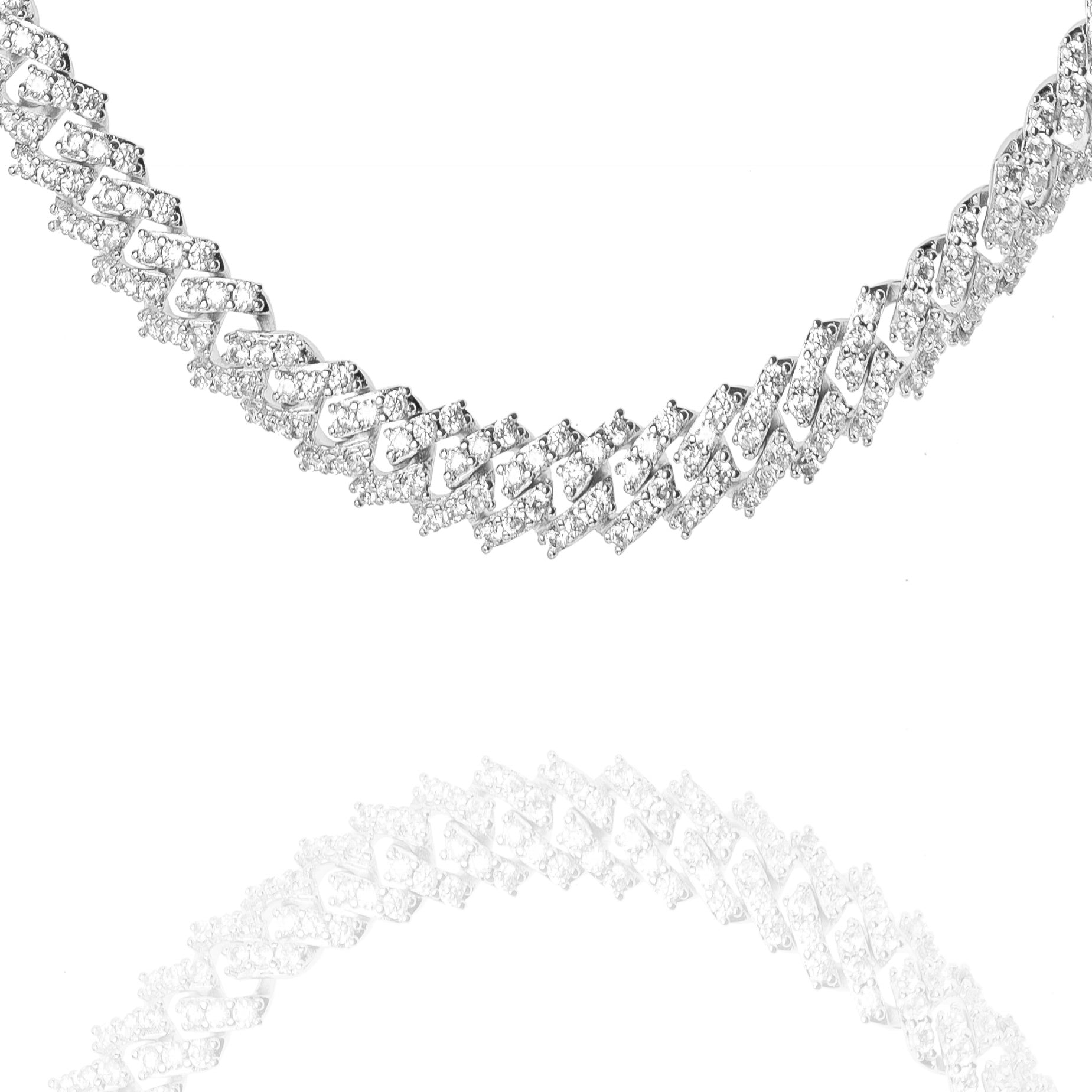 Big Daddy 9MM Diamond Prong Silver Cuban Link Chain – Watches of America