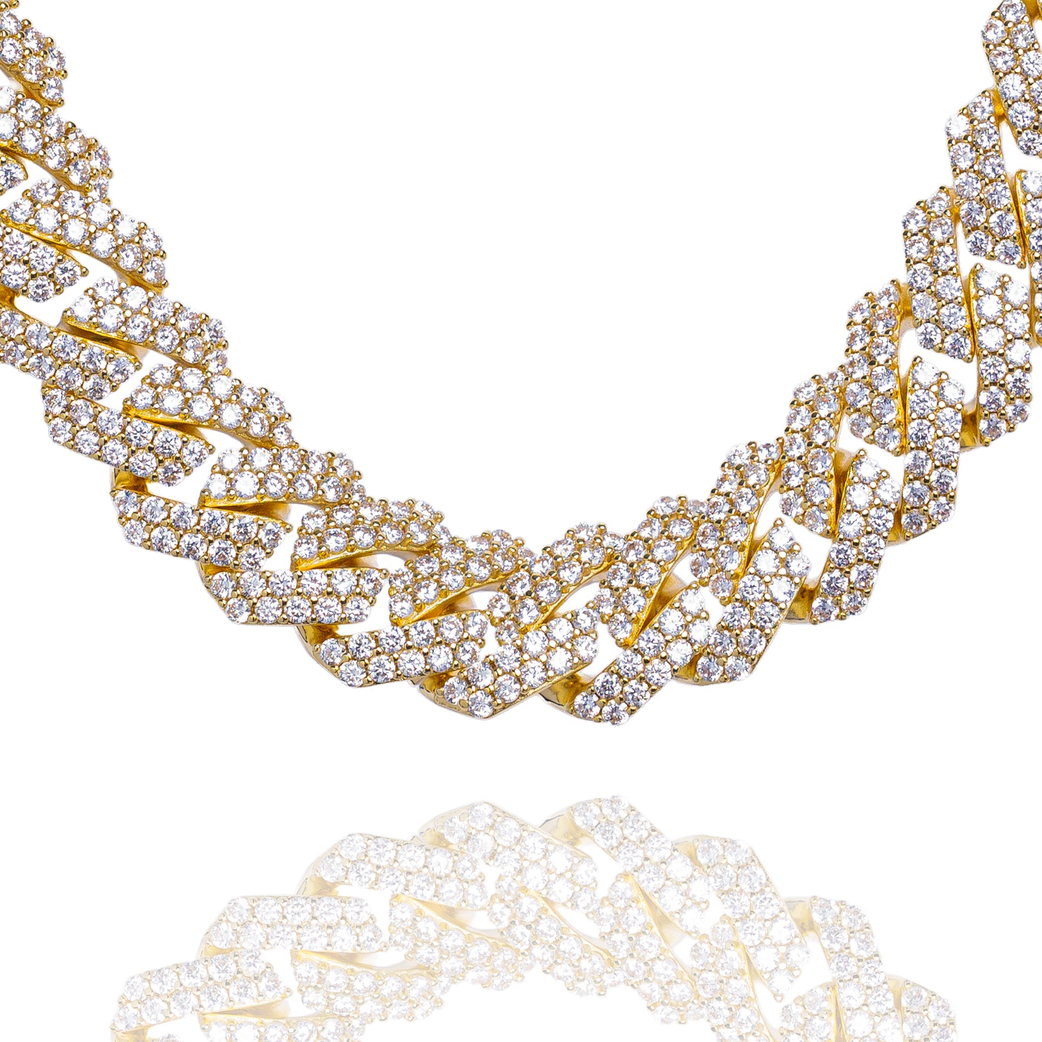 Big Daddy 19MM Straight Edge Cuban Diamond Gold Chain – Watches of America