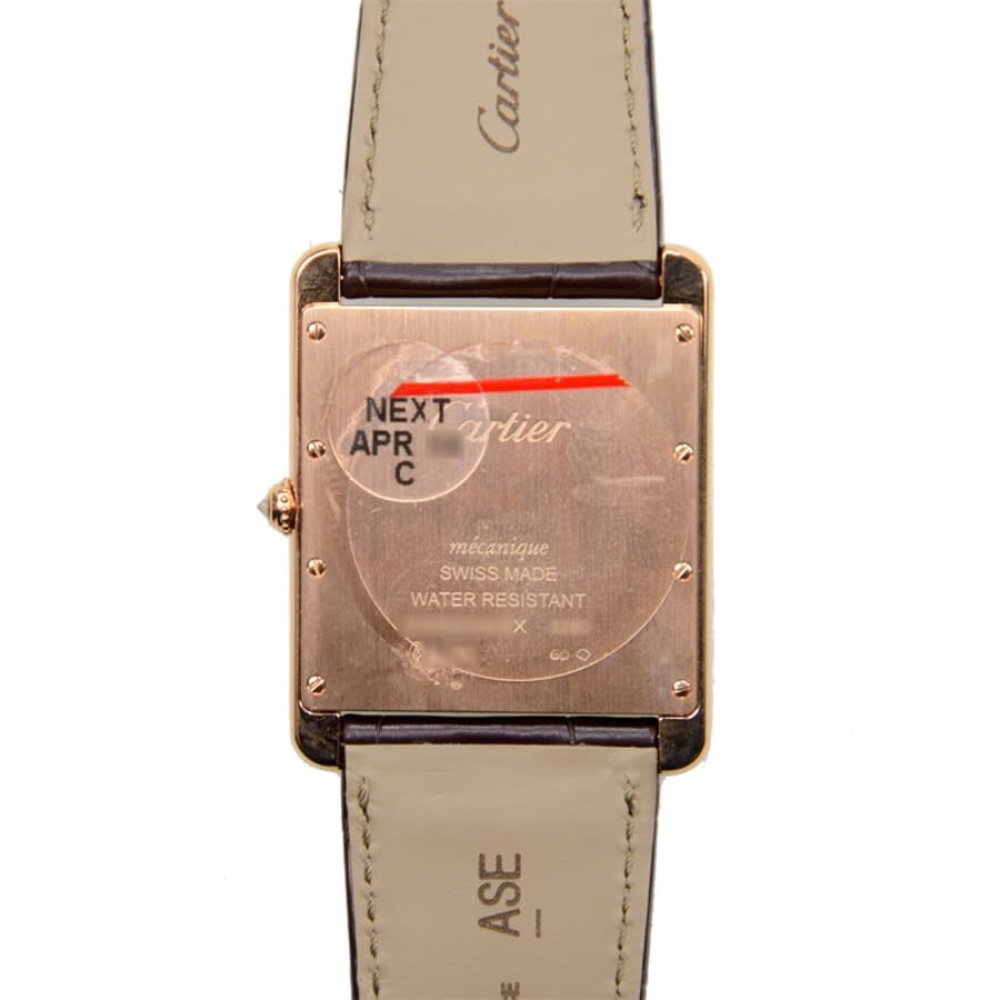 Cartier Tank Louis Silver Dial Brown Leather Diamond Men's Watch ...