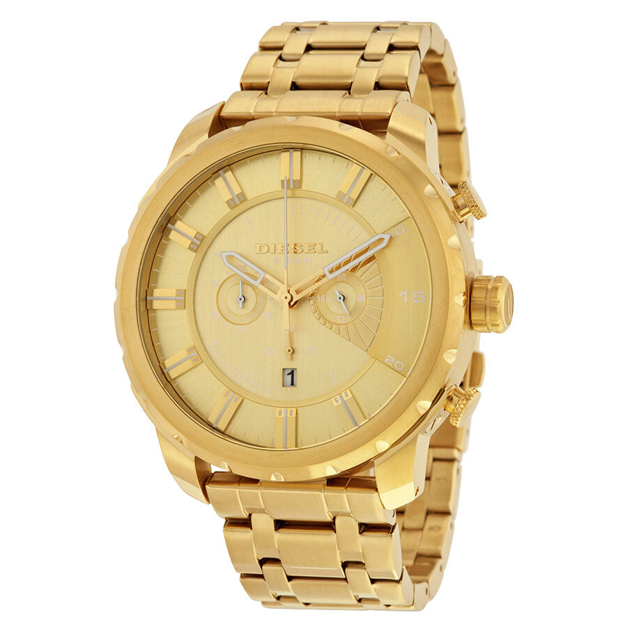 Diesel Stronghold Chronograph Gold Dial Gold-tone Men's Watch DZ4376 ...