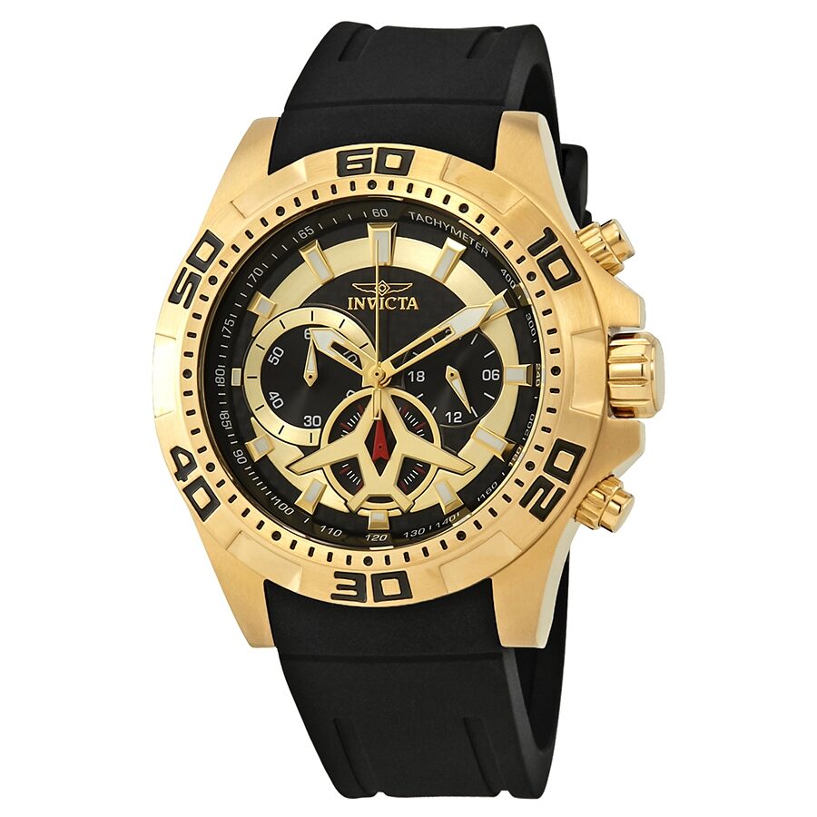 Invicta Aviator Black Carbon Fiber Dial Black Polyurethane🐑 Descubra a ...