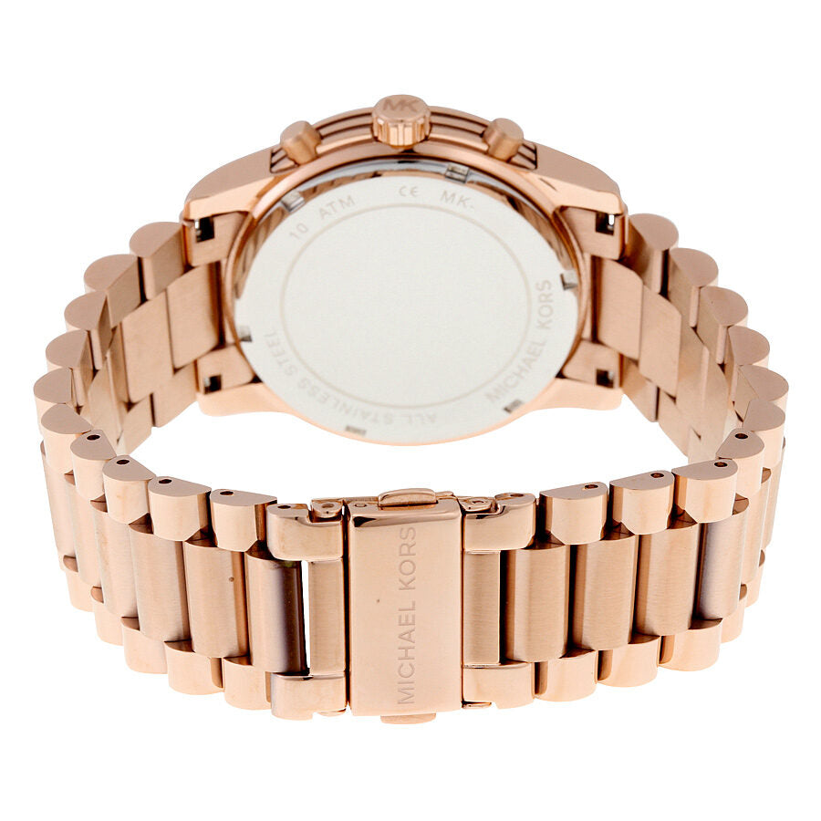 Michael Kors Cooper Chronograph Rose Dial Rose Gold-tone Ladies Watch ...
